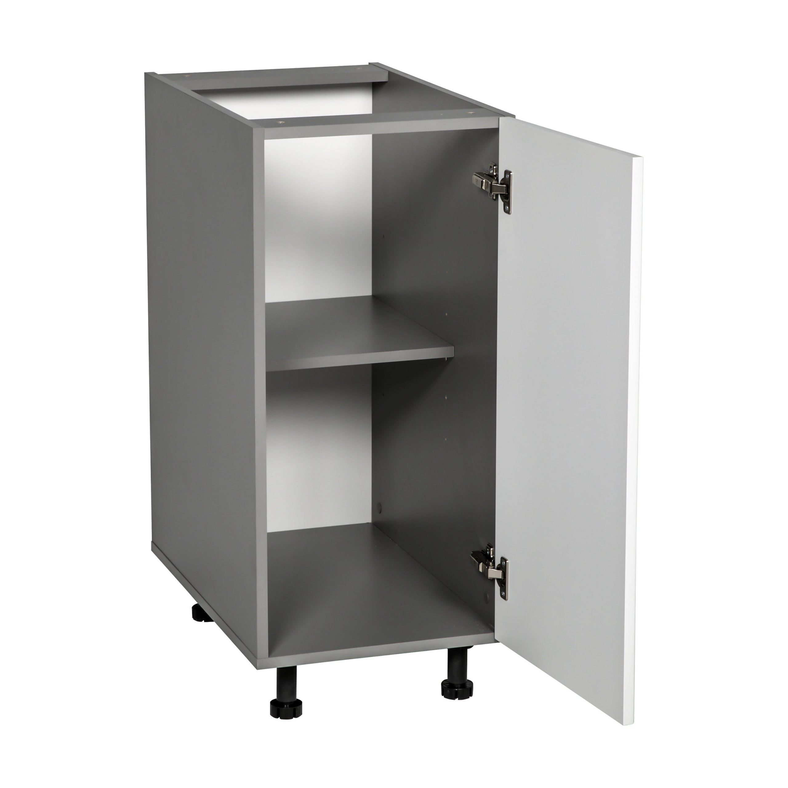 W18 H36 L24 Base Cabinet High Single Door With White Gloss Door Entexi